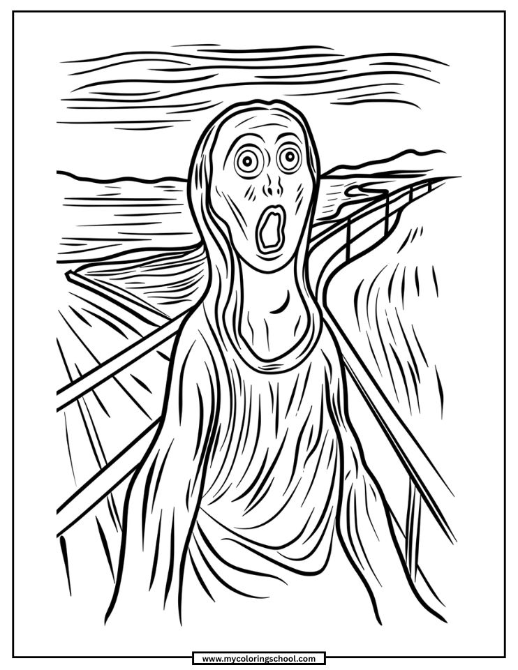 Scream Coloring Pages for Kids - My Coloring School
